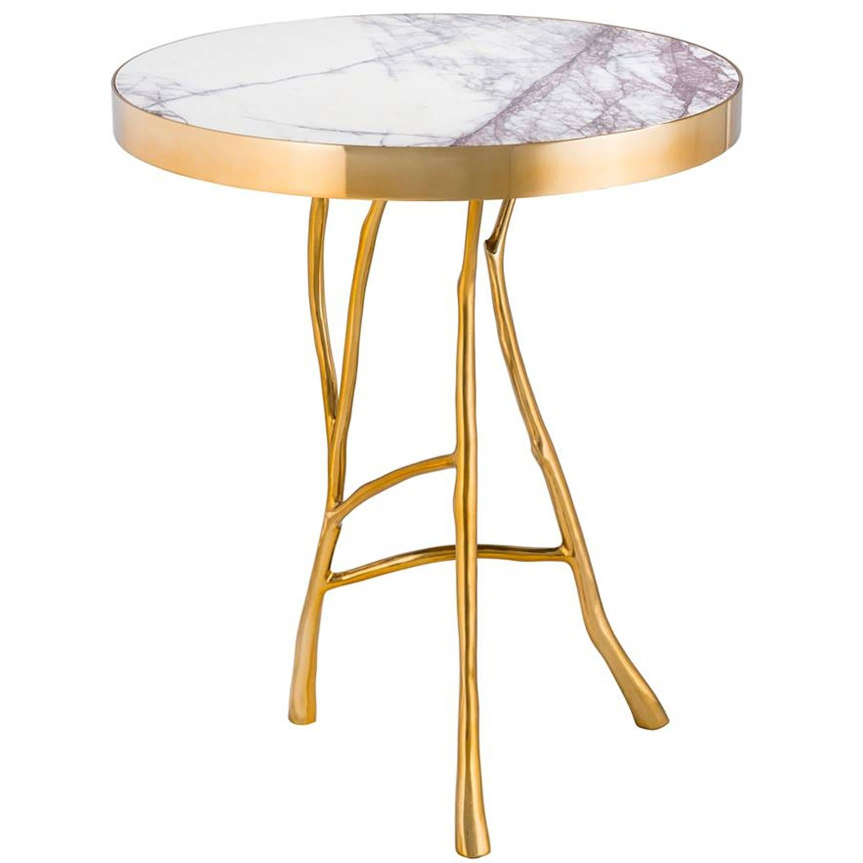 Branches Marble Side Table in Gold Finish or Bronze Finish For Sale at ...