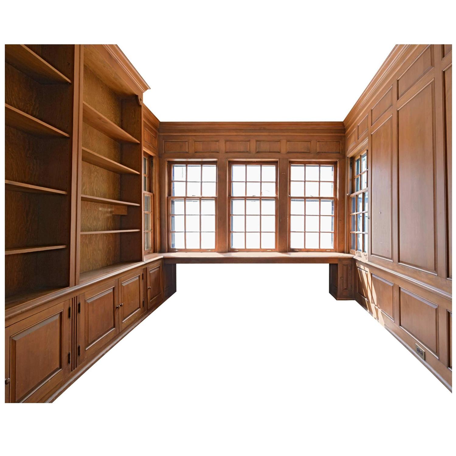 Pine Paneled Library, circa 1940 For Sale at 1stdibs