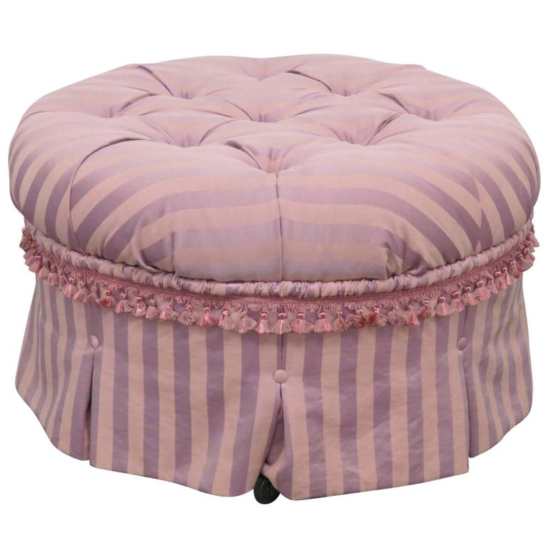Purple Tufted Ottoman For Sale at 1stdibs