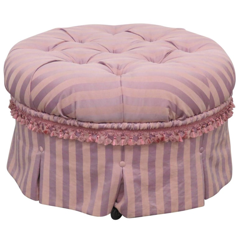 Purple Tufted Ottoman For Sale at 1stDibs | lavender tufted ottoman