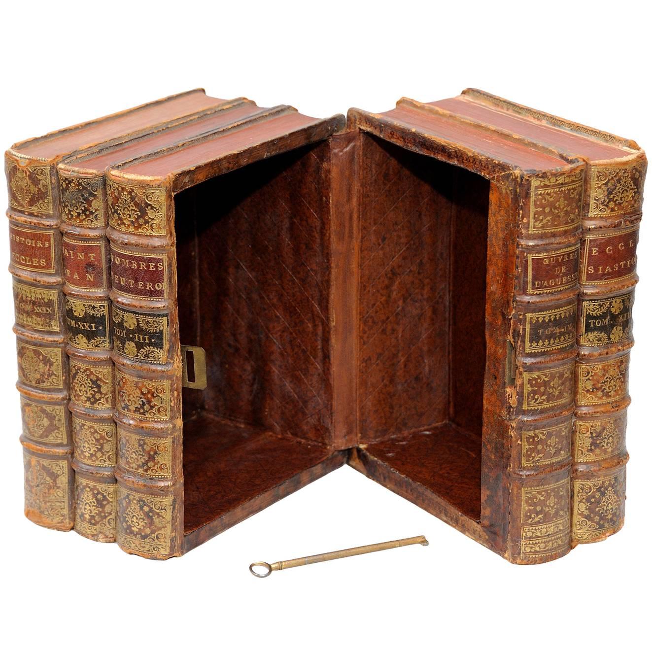 French 19th Century Leather Book Hide/Safe, circa 1780 For Sale at 1stDibs