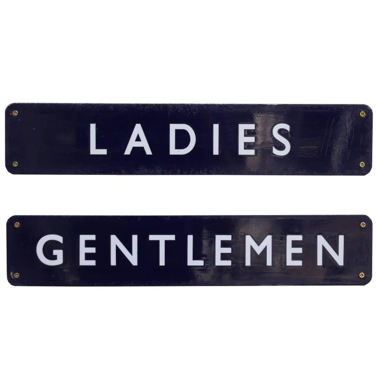 English Enamel ‘Ladies and Gentlemen’ Signs at 1stDibs