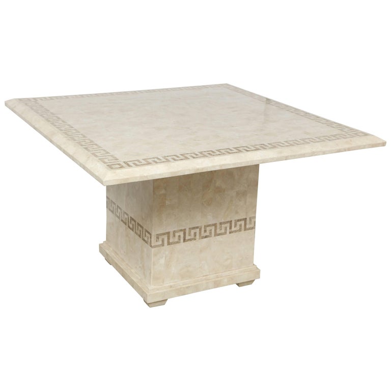 Square Dining or Conference Table with Greek Key Motif For Sale at 1stDibs