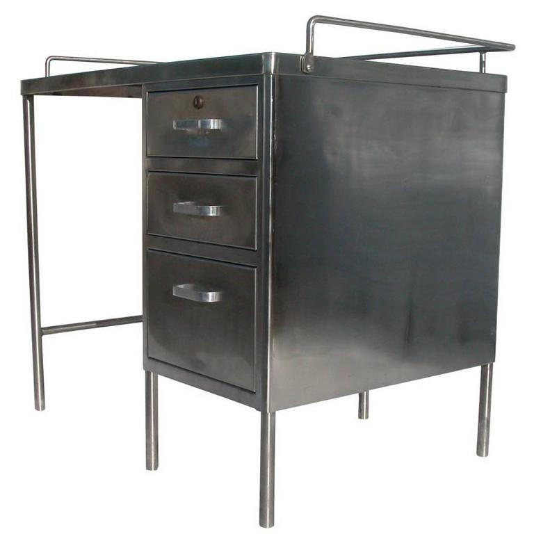 Vintage Industrial Stainless Steel Desk at 1stDibs | stainless steel ...