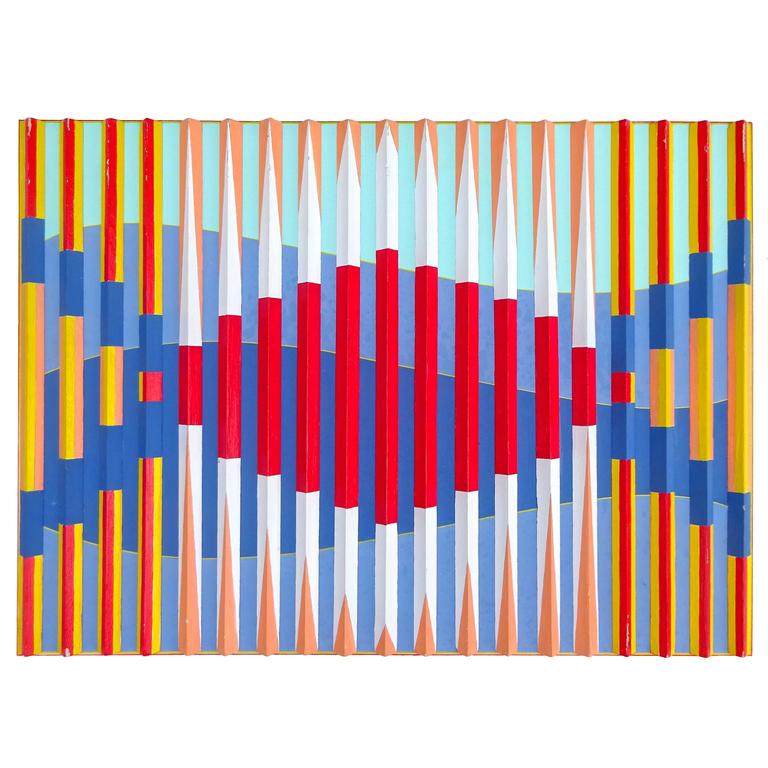 Graphic Martin Houk Three Dimensional Abstract Painting, 1978 For Sale ...