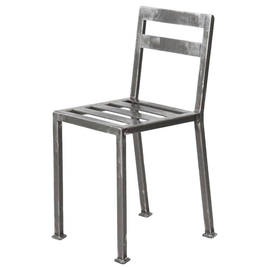 Industrial Raw Welded and Lacquered Steel Side Chair For Sale at 1stdibs