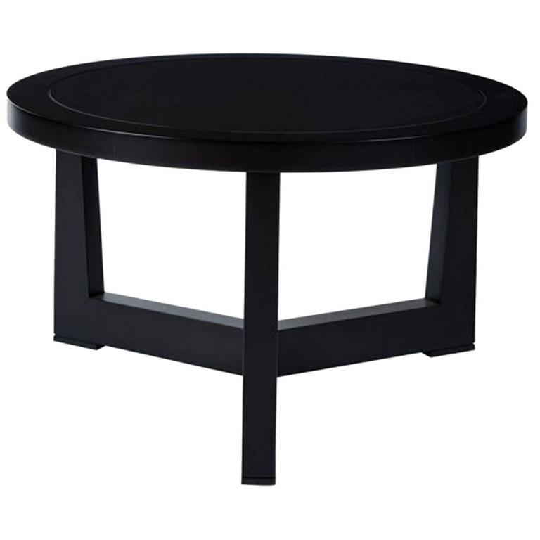 Giorgetti Reverso Round Side Table with Glass Top For Sale at 1stDibs