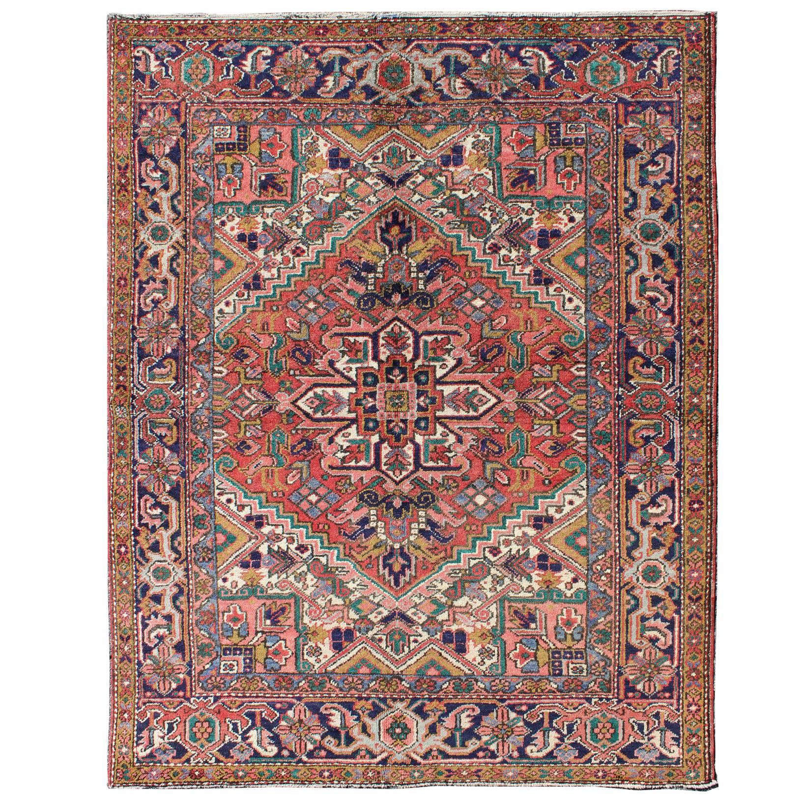 Colorful Persian Heriz Rug at 1stDibs