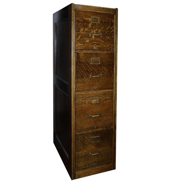 Antique Oak Filing Cabinet at 1stDibs