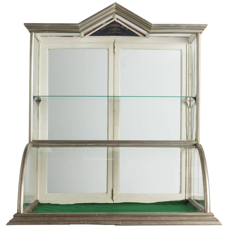 Nickel and Oak Tower Display Case, circa 1880 For Sale at 1stdibs
