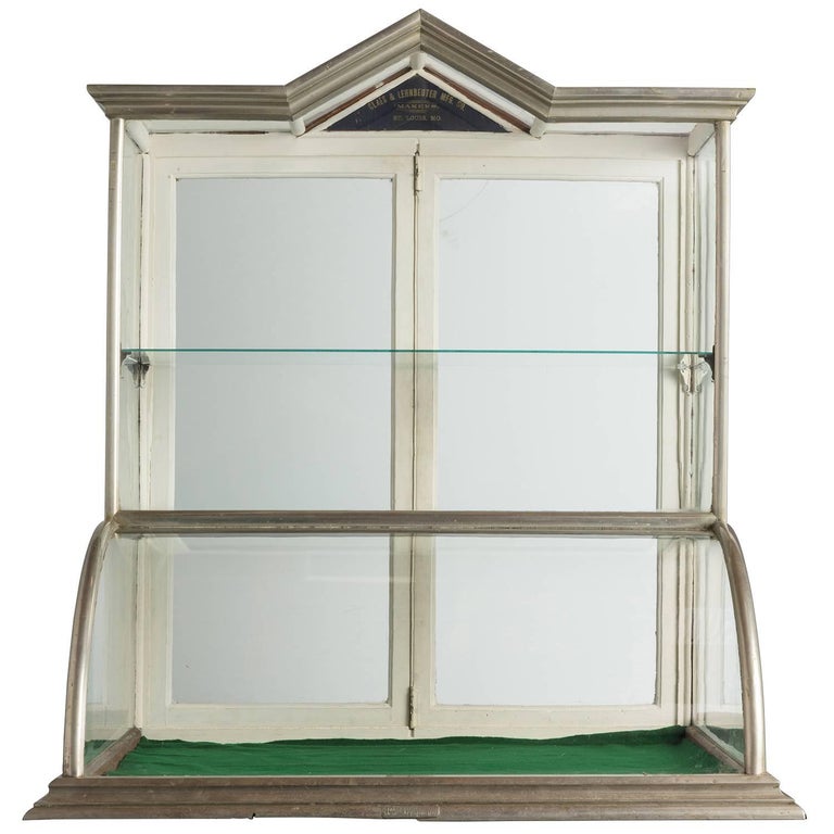 Nickel and Oak Tower Display Case, circa 1880 For Sale at 1stDibs
