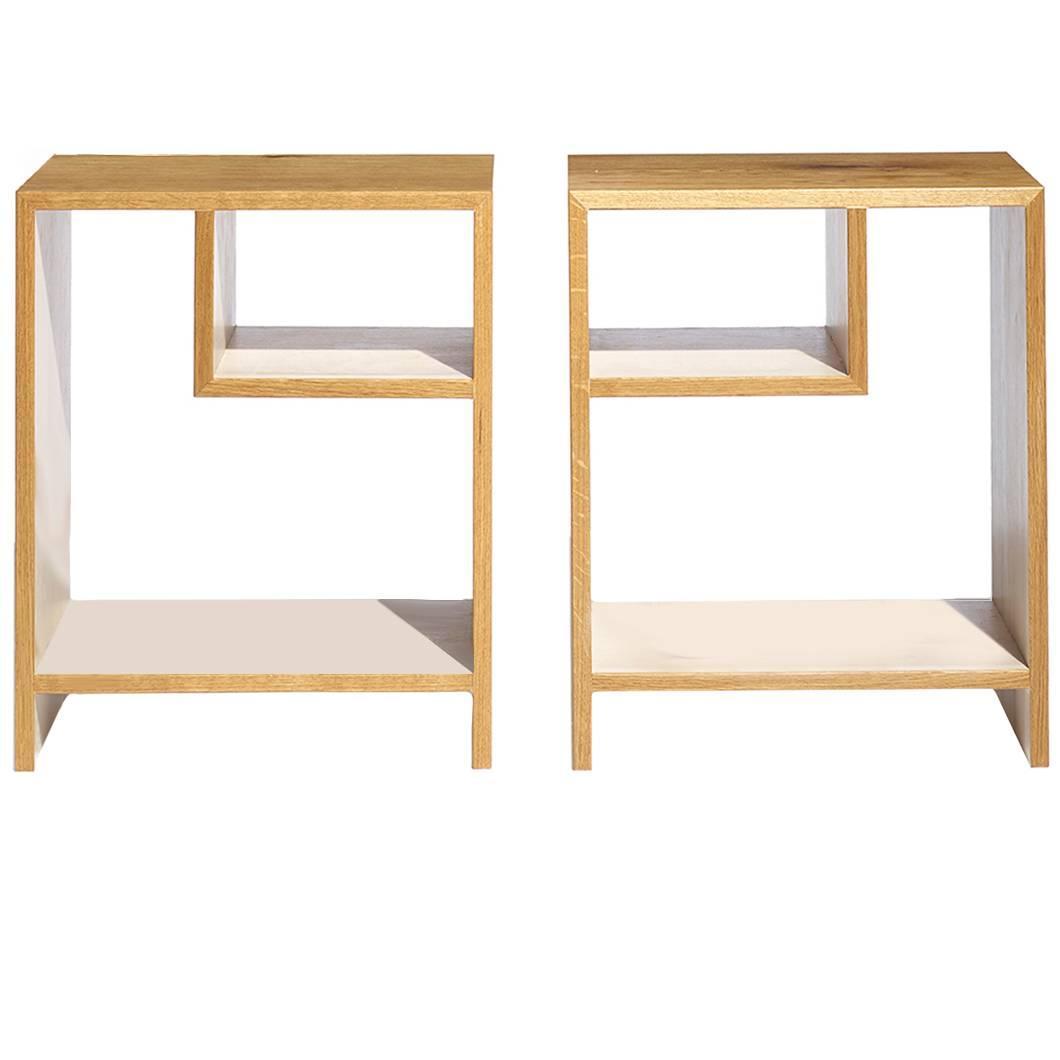 Pocket Side Table in Natural and Bone White Oak For Sale at 1stdibs