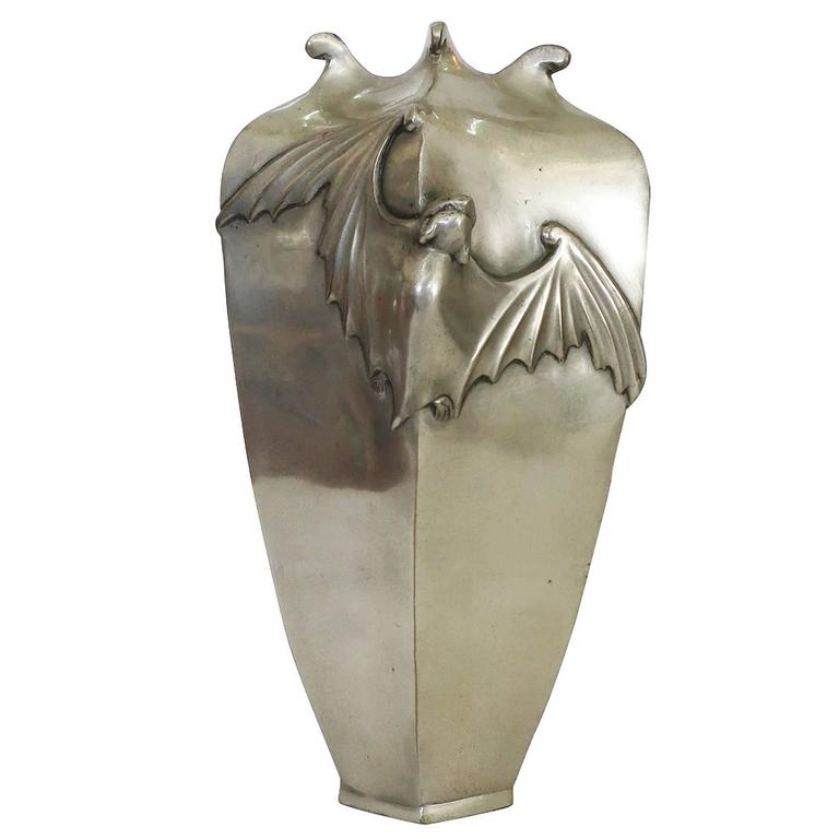19th Century Japanese Style Bat Vase Cast in Bronze at 1stDibs