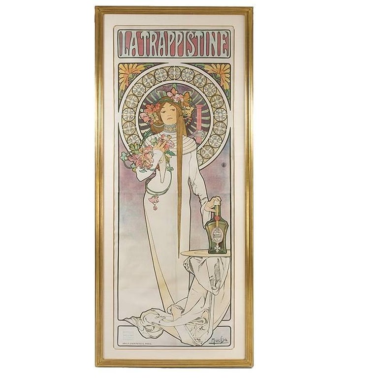 French Art Nouveau Lithograph, "La Trappistine," by Alphonse Mucha at ...