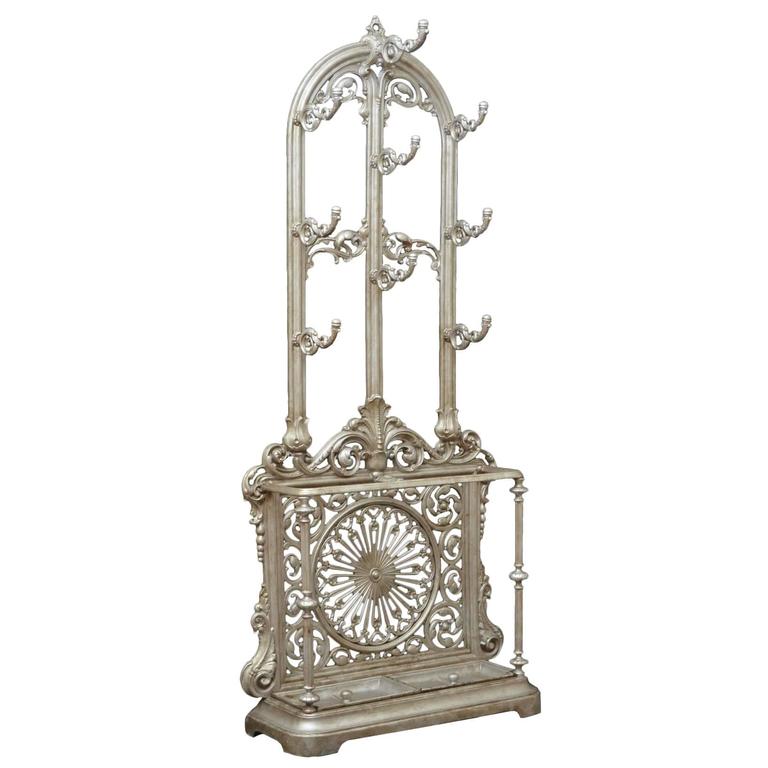 Elegant Victorian Cast Iron Hall Stand / Coat Stand at 1stDibs