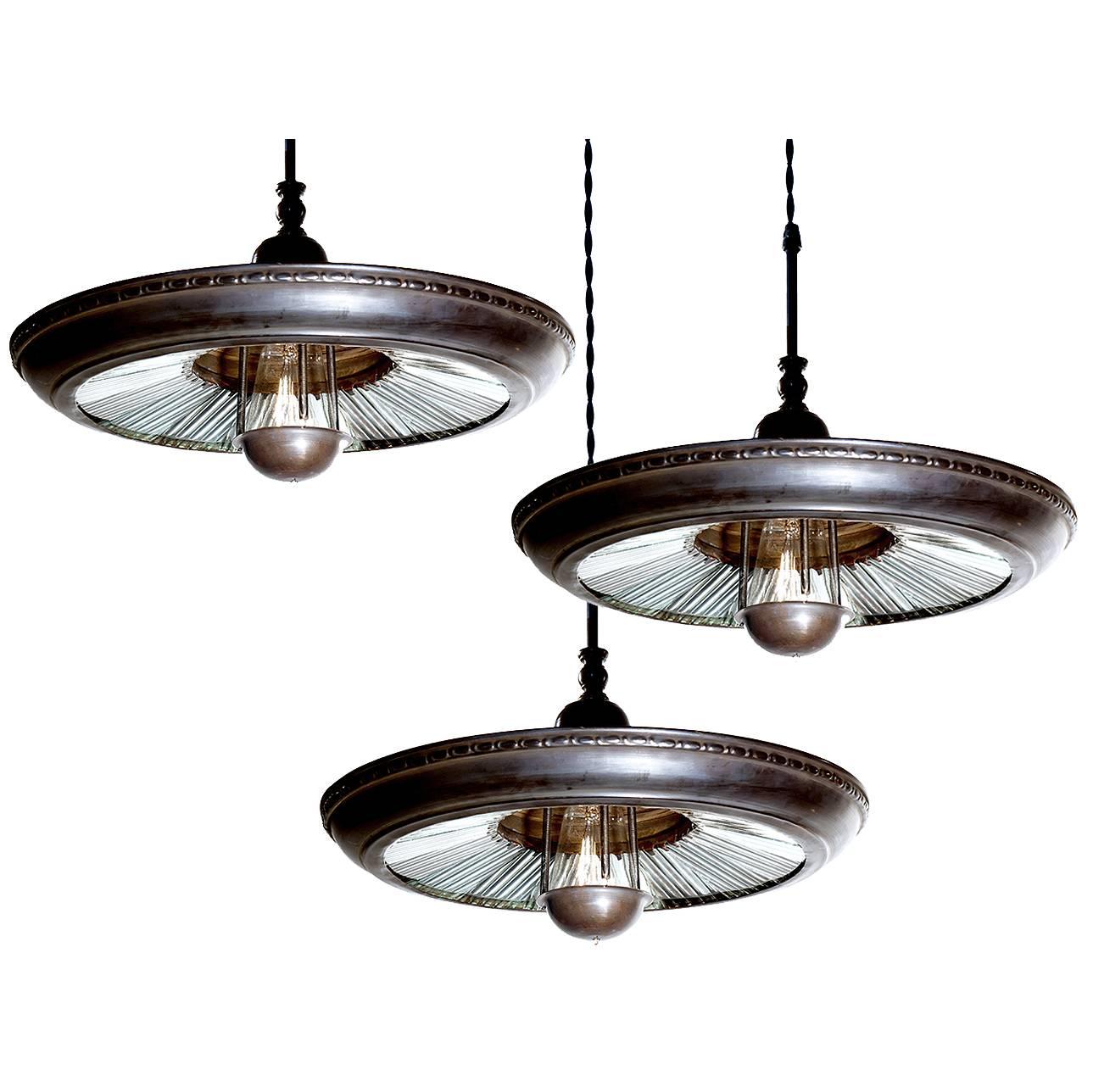 Mirrored Reflector Pendants at 1stDibs