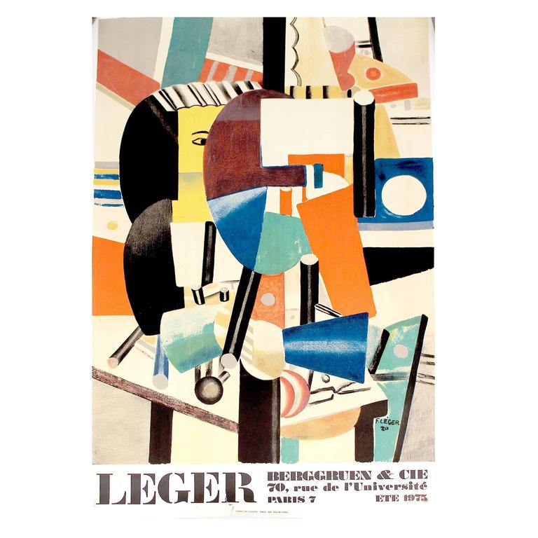 Original Fernand Leger Poster Berggruen Gallery Exhibition 1975, Paris ...