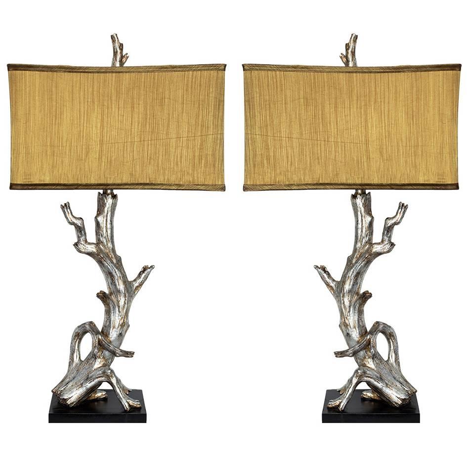 Goldberg Silver Tree Trunk Base Table Lamp at 1stDibs | table lamp that ...