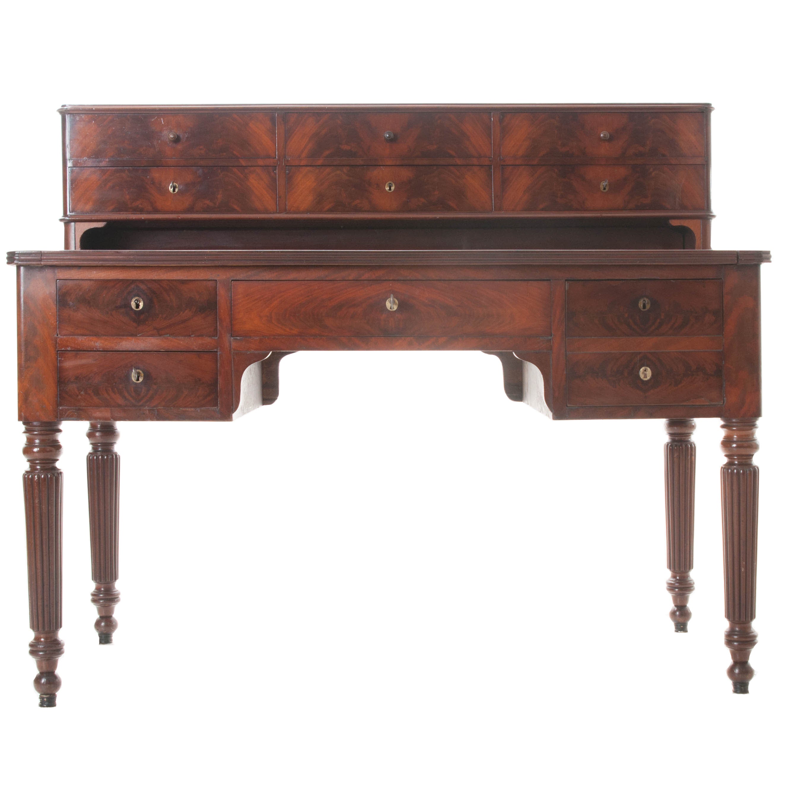 19th Century French Palisander Demi-Cylinder Writing Desk, Louis ...