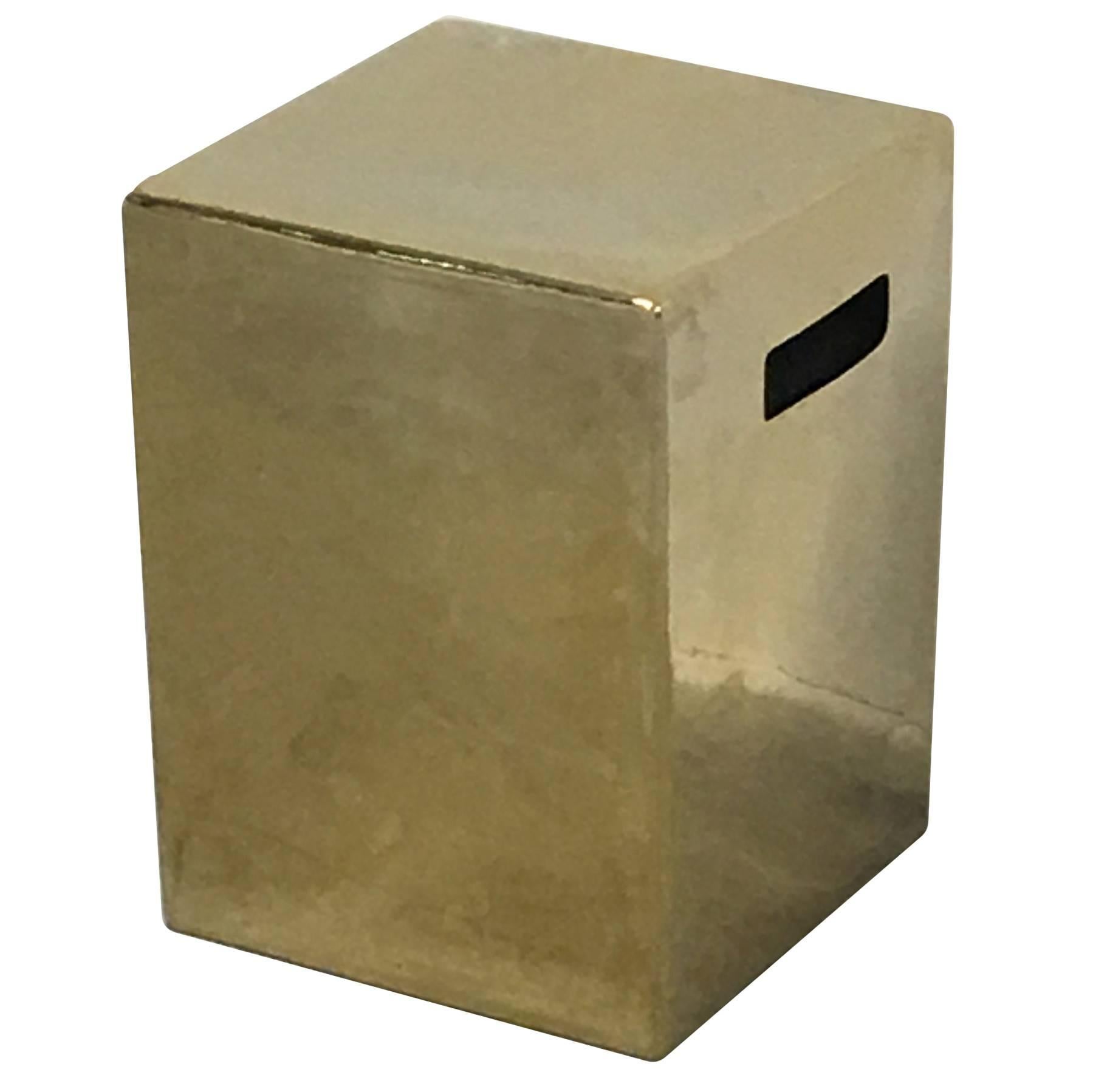 Modern Gold Stool Side Table at 1stDibs