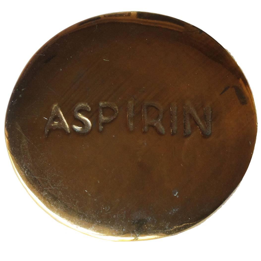 Vintage Modernist Heavy Copper 'Aspirin' Pill Shaped Paperweight For ...