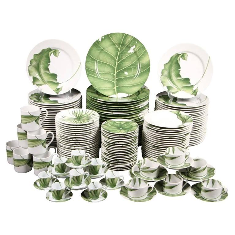 Taitu Foglie Milano, Italy, 198 Pieces, Service for 24, Except Cups at ...
