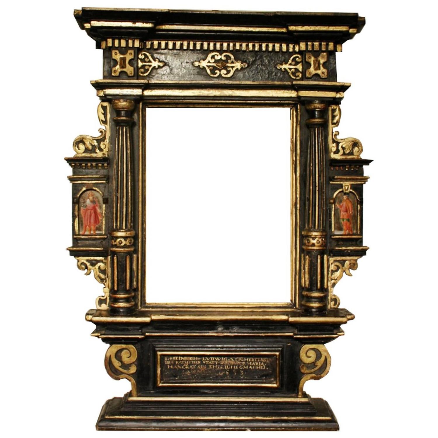 Very Rare 17th Century Tabernacle Frame Mounted as Mirror, Germany ...