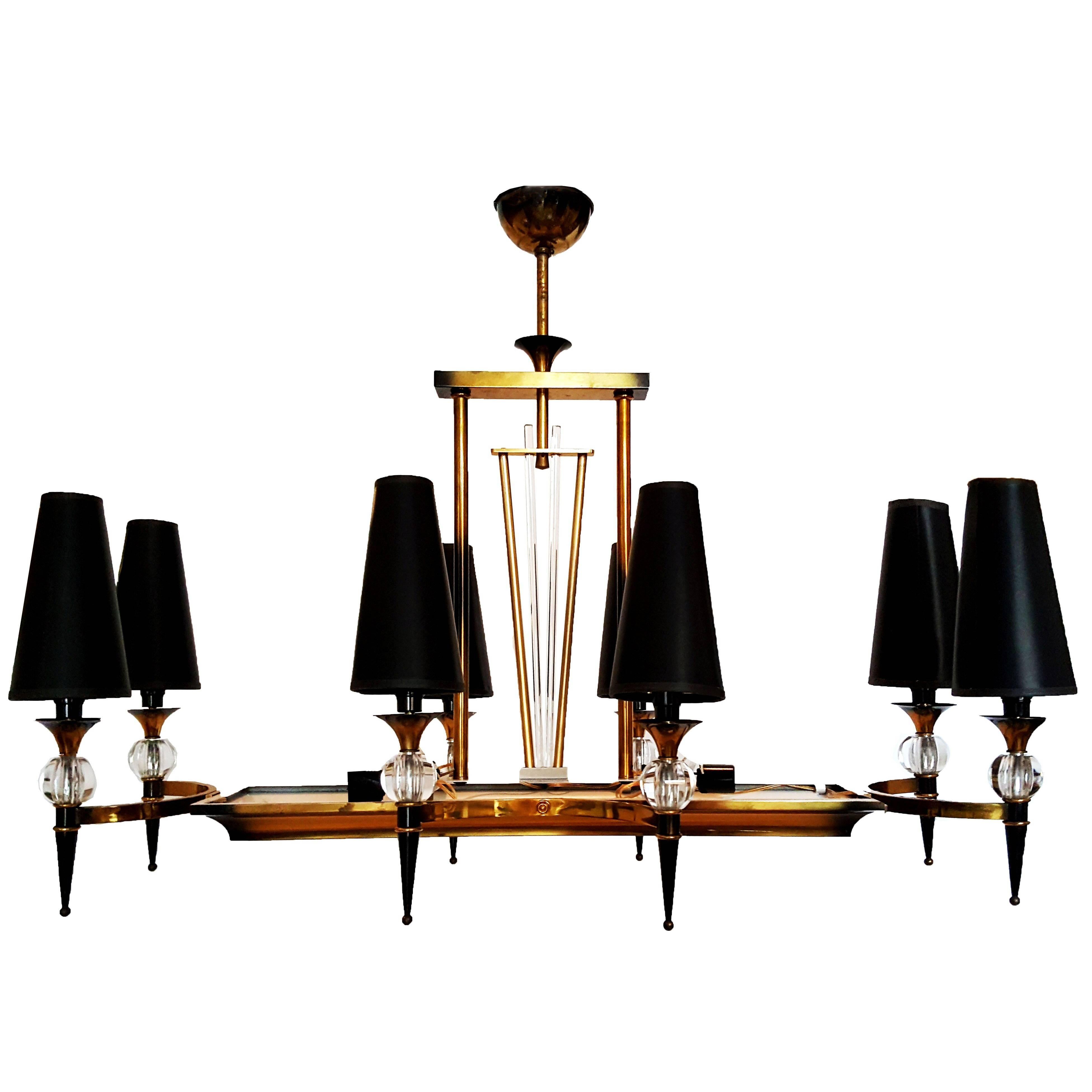 Jacques Adnet Modernist Chandelier at 1stDibs