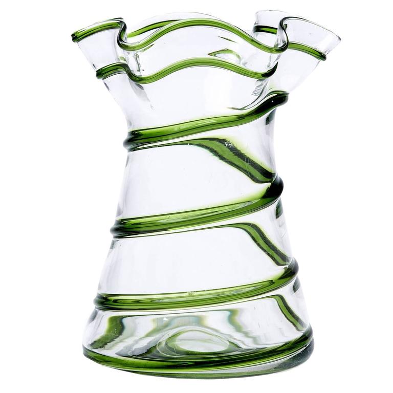 Art Nouveau Stuart and Sons Green Trailed Glass Vase, circa 1900 at ...