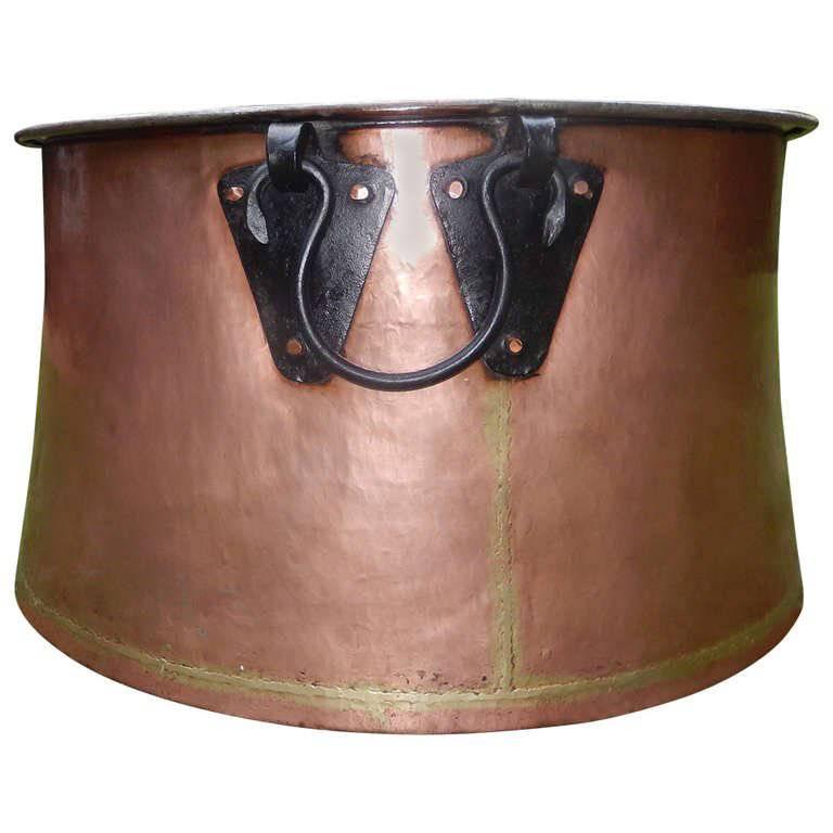 Monumental Over-Sized English Copper Cauldren at 1stDibs