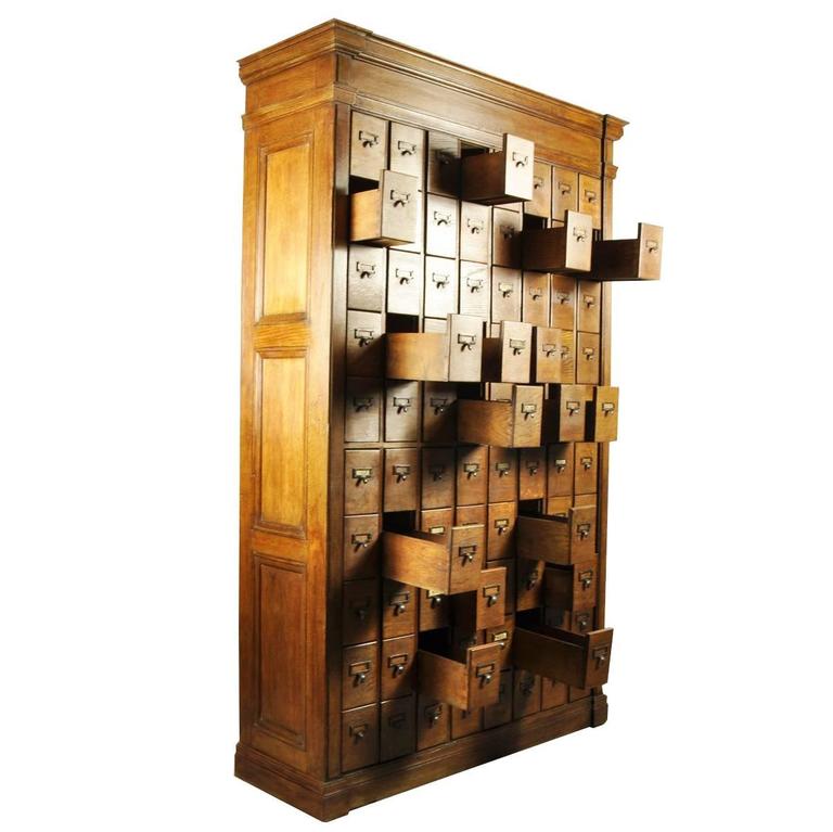 1920s Index Card Cabinet at 1stDibs