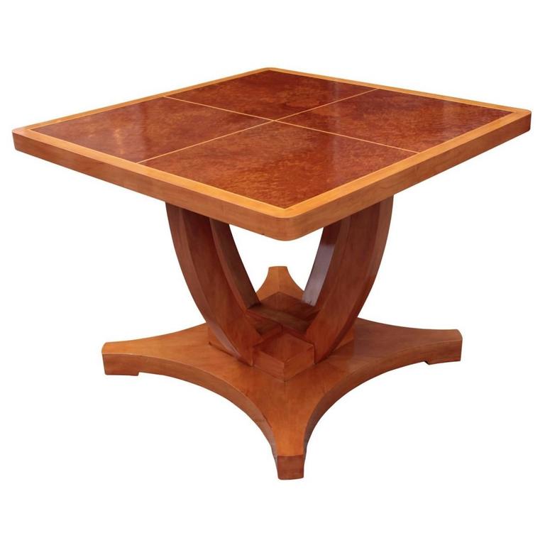 Austrian Art Deco Period Centre or Games Square Table at 1stDibs