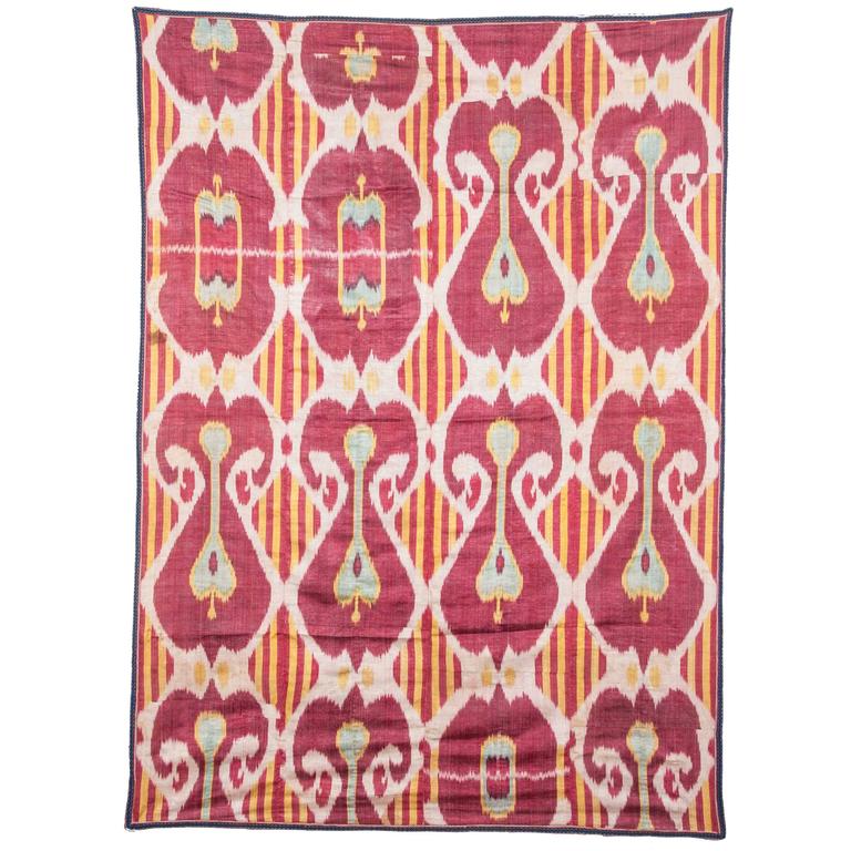 Late 19th Century Silk Warp Cotton Weft Ikat Hanging at 1stDibs
