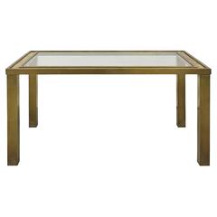 Brass Rectangular Side Table with Raised Edge at 1stDibs
