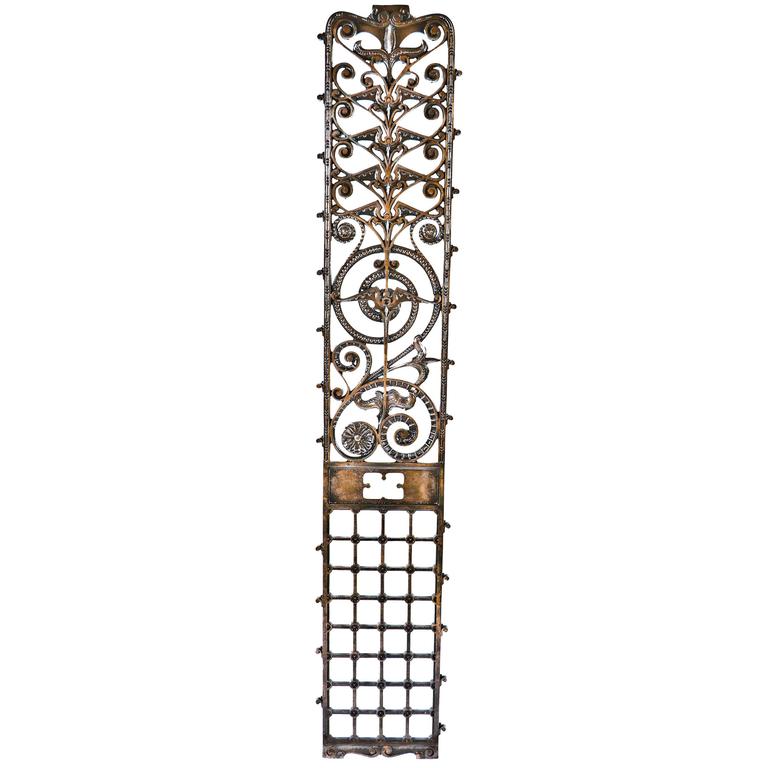 19th Century Cast Iron Elevator Grille from the Manhattan Building For ...