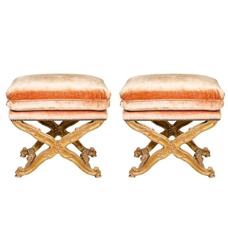 22-Karat, Gold Gilded, X-Benches For Sale at 1stDibs