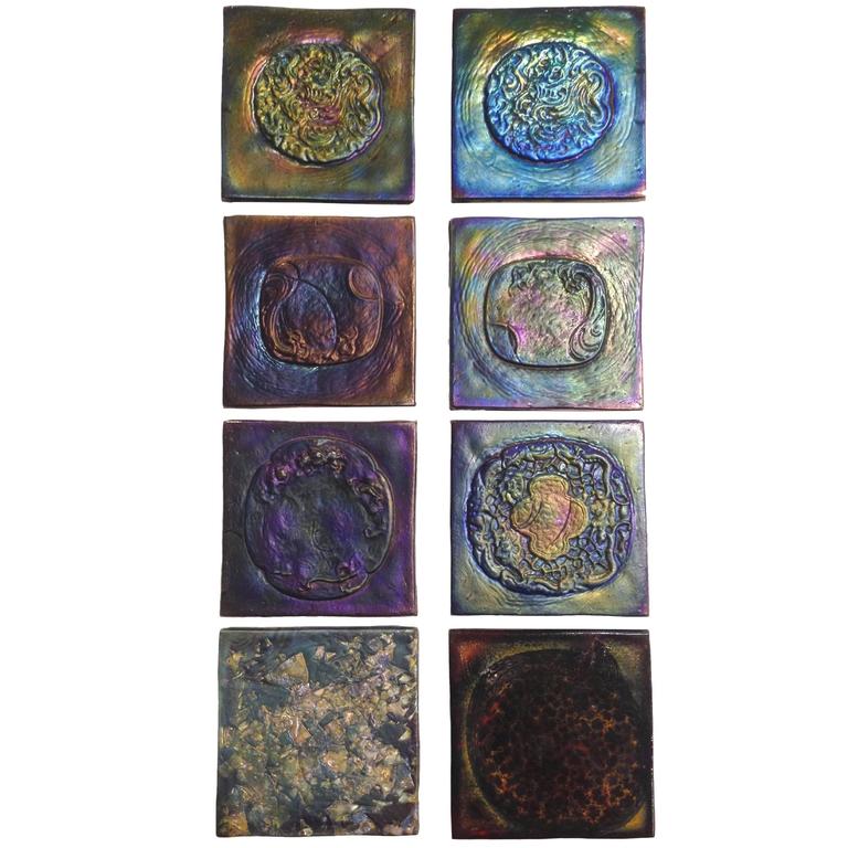 Set of 32 Early 20th Century Tiffany Tiles For Sale at 1stDibs