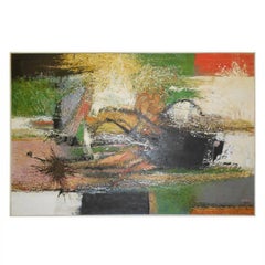 1960s Large Abstract Oil on Canvas by Stephen Kaye at 1stdibs