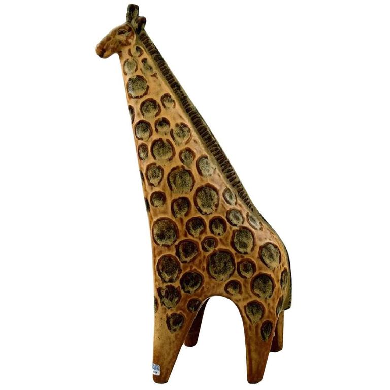Lisa Larsson Zoo Figure, Giraffe, Gustavsberg Swedish Glazed Pottery ...