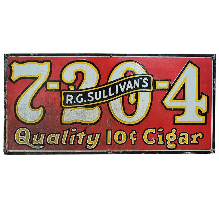 Antique Porcelain Cigar Sign at 1stDibs