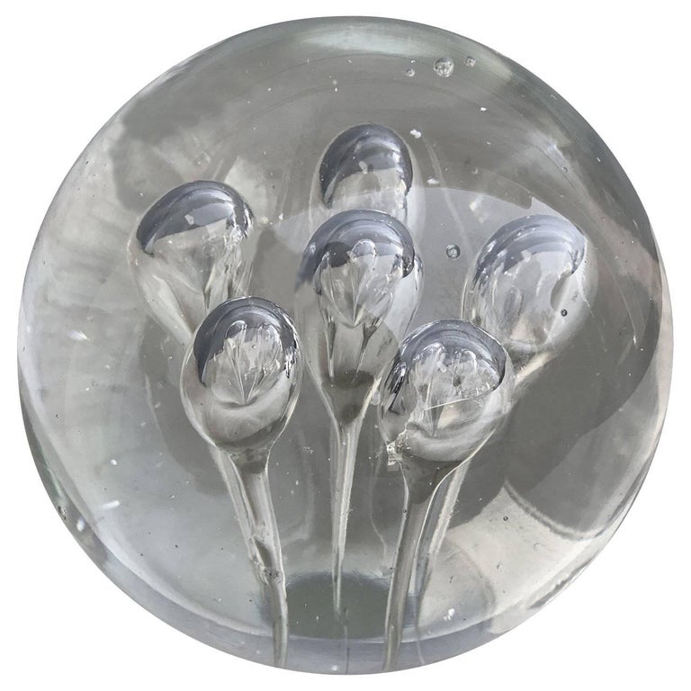 Large Glass Sphere with Six Extended Bubbles, 1950s For Sale at 1stdibs