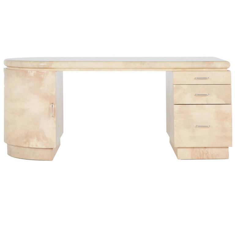 Steve Chase Lacquered Goatskin Desk, circa 1970 at 1stDibs