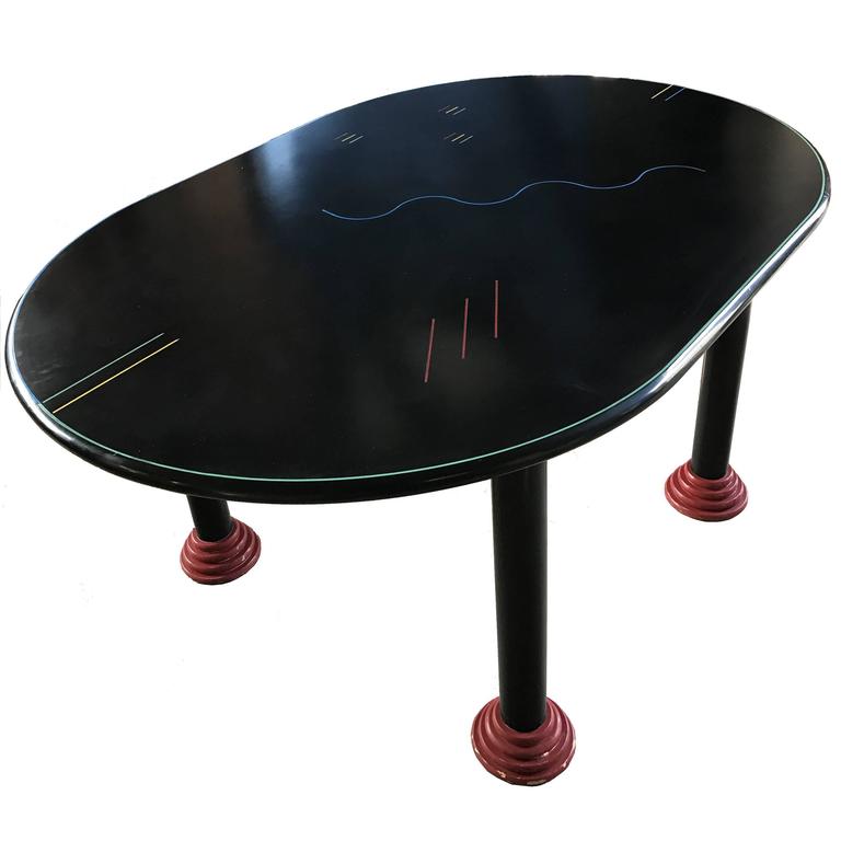 Black 1980s Style Memphis Dining Table at 1stDibs