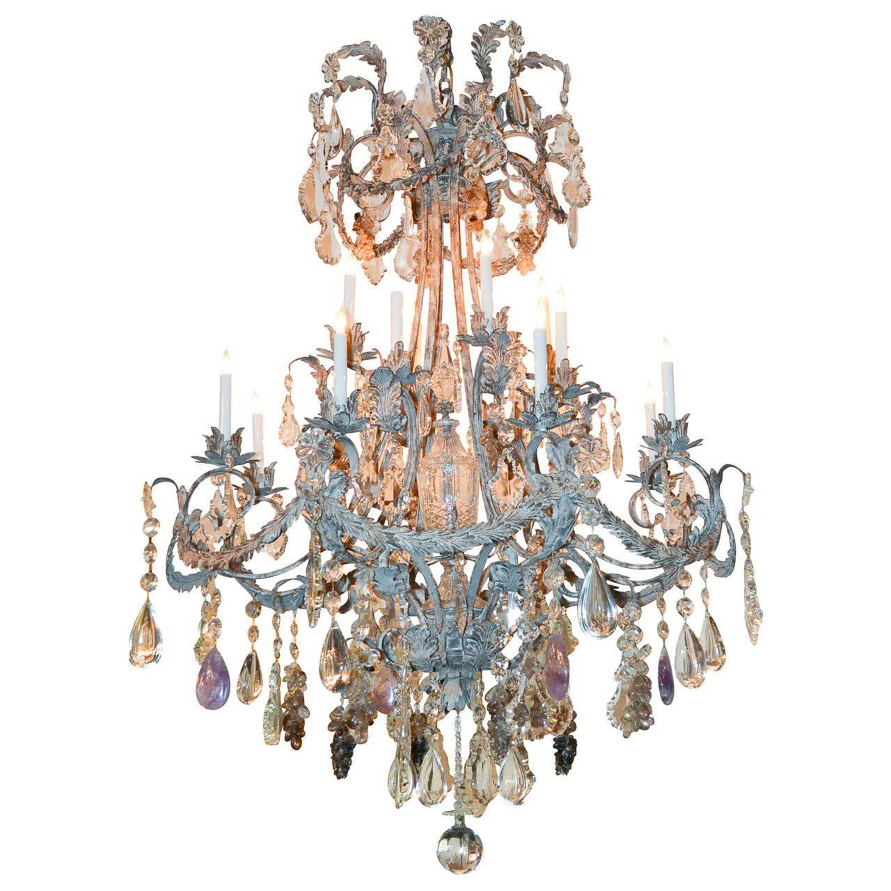 Impressive Custom Rock Crystal Chandelier For Sale at 1stDibs