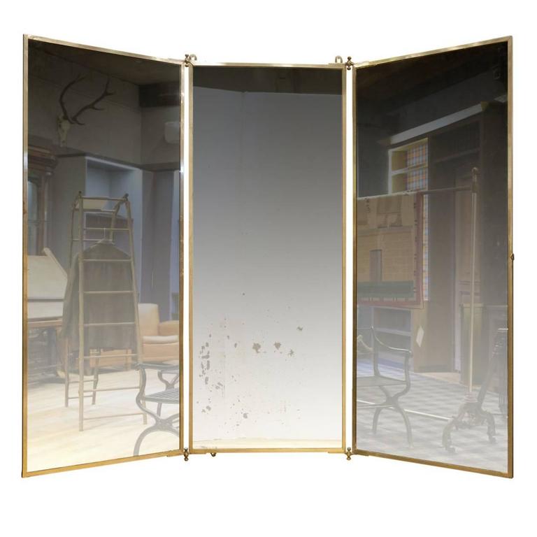 Large Antique Triptych Mirror at 1stDibs