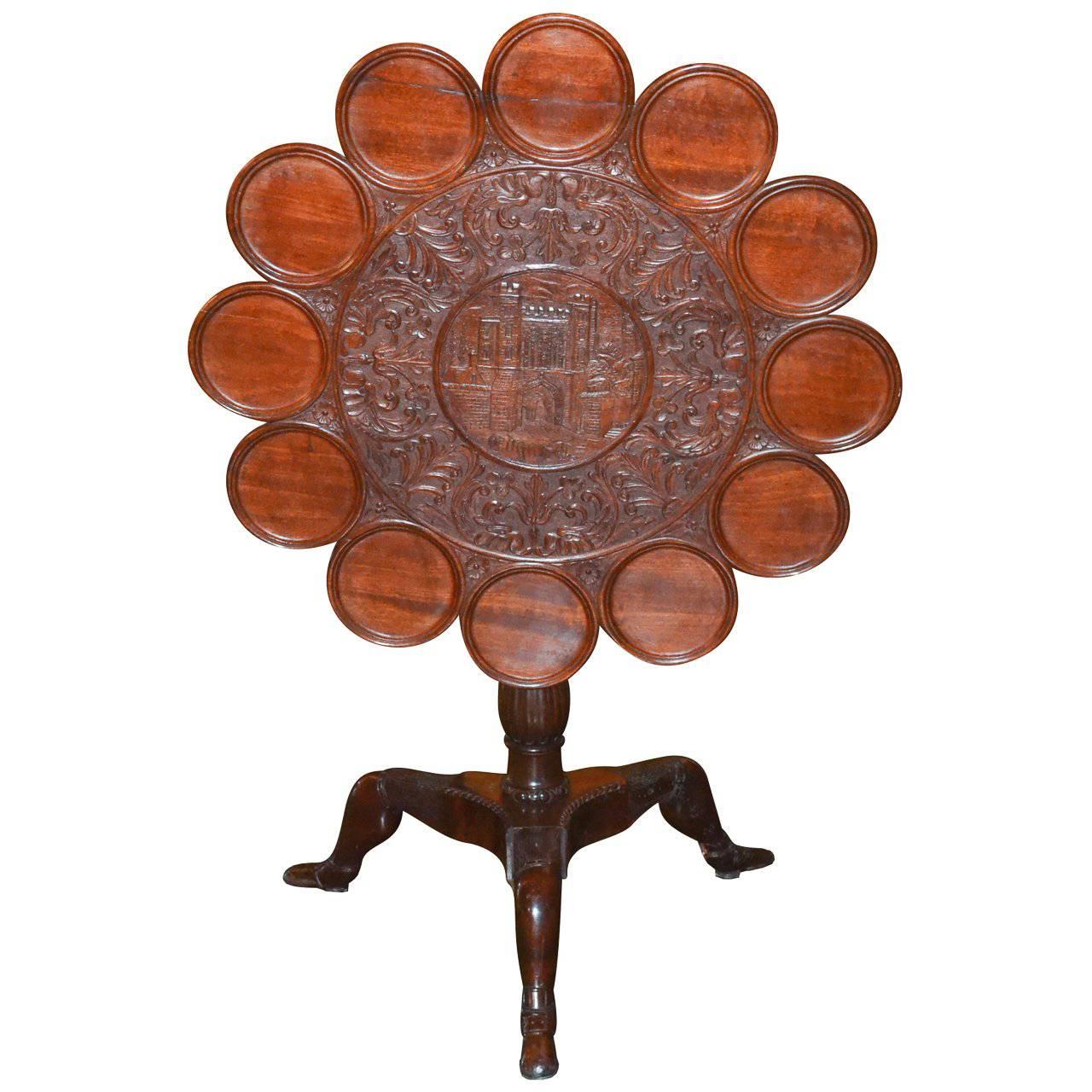 Rare 19th Century English "Isle of Man" Hand-Carved Table at 1stDibs