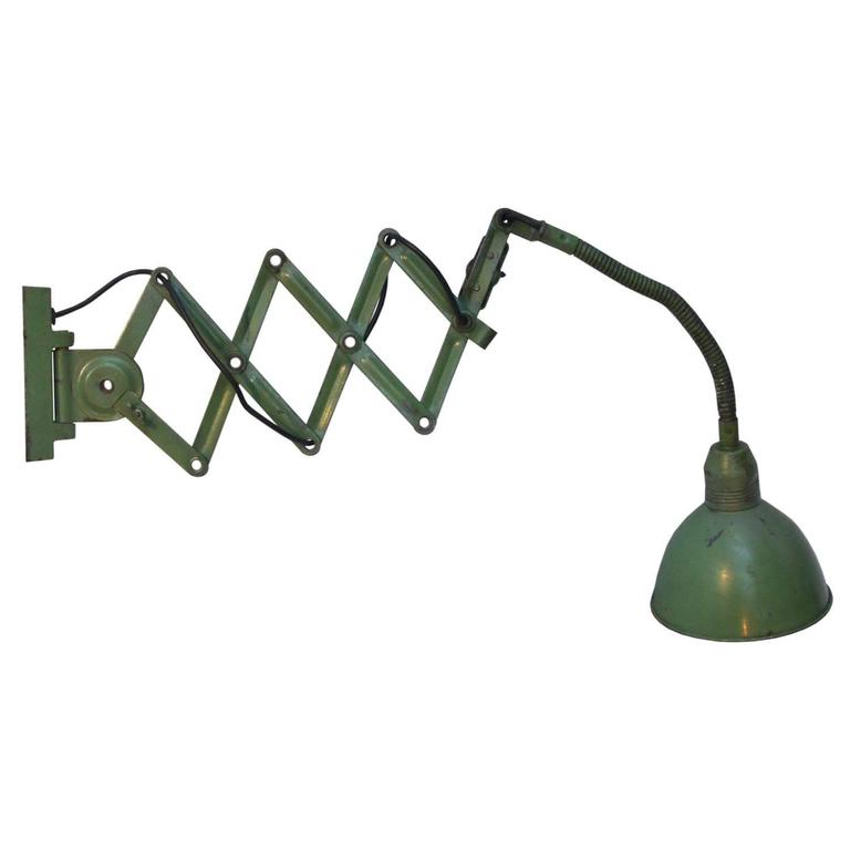 Scissor Kielce Light Green, Vintage Industrial Scissor Wall Light at ...