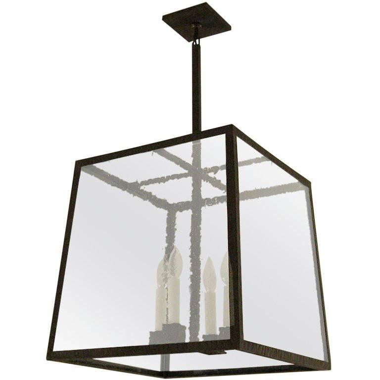 Hand-Forged Iron Square Pendant at 1stDibs