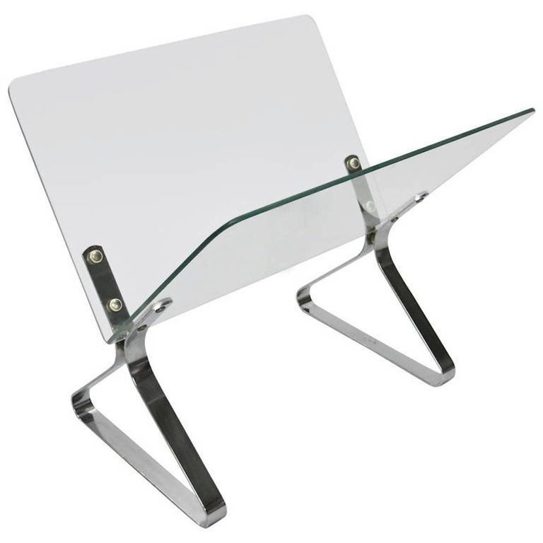 Milo Baughman Style Chrome and Glass Magazine Holder For Sale at ...