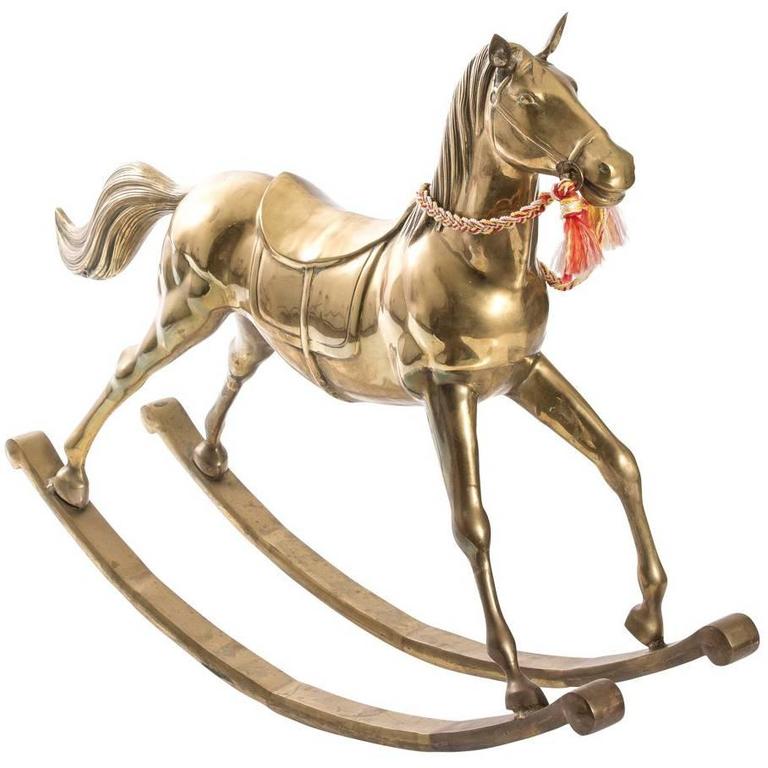 Brass Rocking Horse at 1stDibs